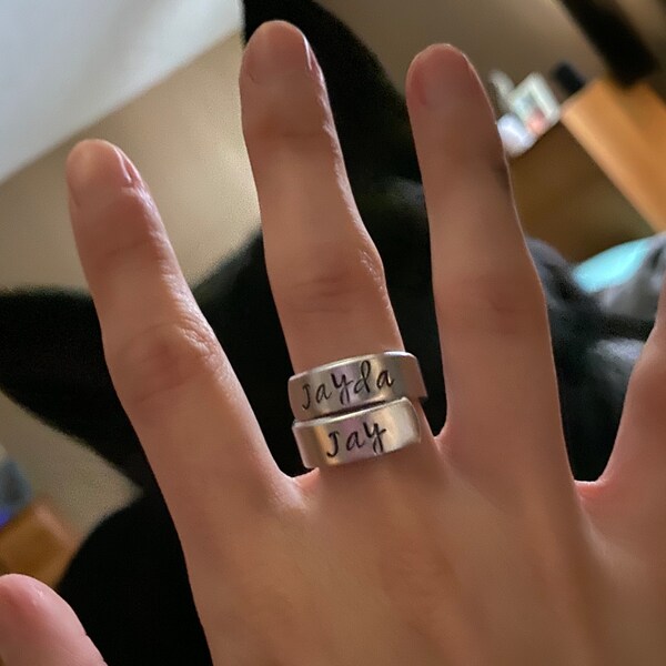 Custom Ring Wrap Ring Custom - Hand Stamped Ring - Very Sturdy Ring ...