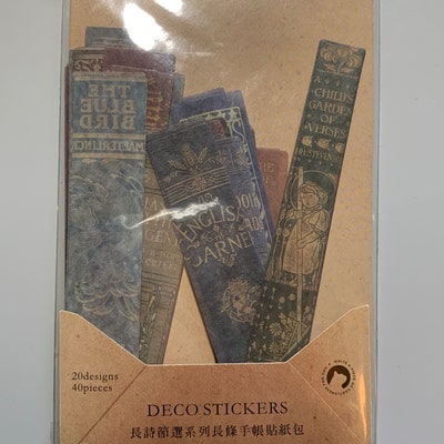 40 Pcs Book Spine Washi Sticker, Junk Journal Kit, Journal, Ephemera ...