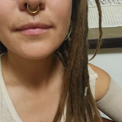 Black Steel Septum Pincher Ring Stretching Gauging Taper Horseshoe ...