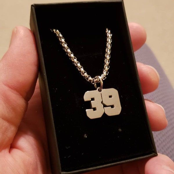 Mini Number Pendant - Silver - Etsy