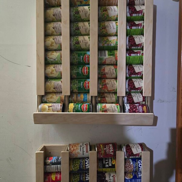 4 Row 36 Can Food Wall Storage Rack - Etsy