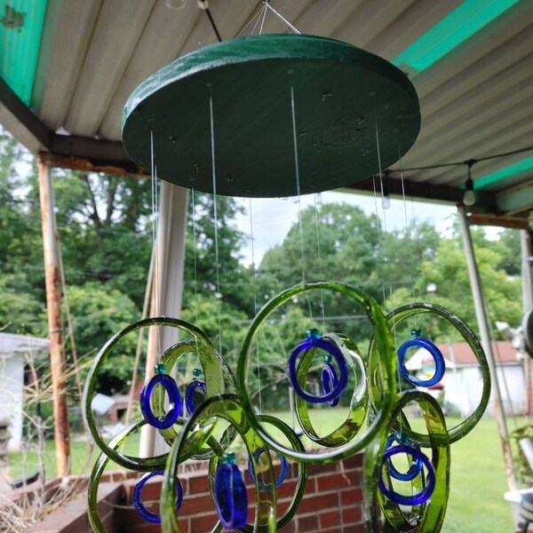 50 Piece ROUND GLASS RINGS #1 Recycled Bottles Yard Art Diy Projects ...