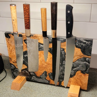 Stunning 8-piece Crimson Red Kitchen Knife Set With Damascus Pattern ...