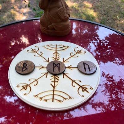 Ginfaxi Altar Plate Heathen Asatru Norse Pagan Religious Decor Pine ...