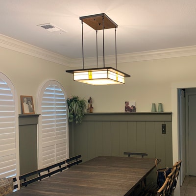 Dining Room Light Fixture Mission Style Vintage Style Glass - Etsy