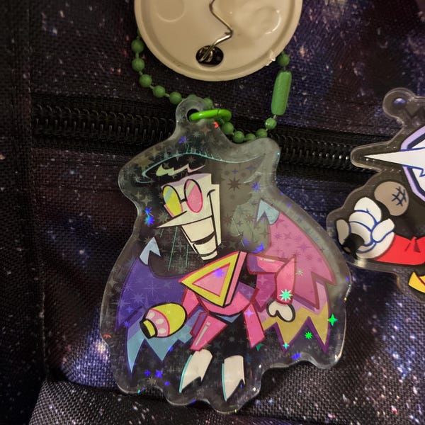 Spamton NEO Deltarune Holographic Keychain - Acrylic and Epoxy Charm 2. ...