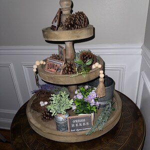 2 Tier Rectangle Tiered Tray Rustic, Cottage, Farmhouse, and Boho Style ...