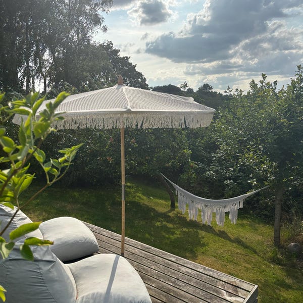 Handknitted Boho Style Macrame Cover With Grass Effect and Fringes ...