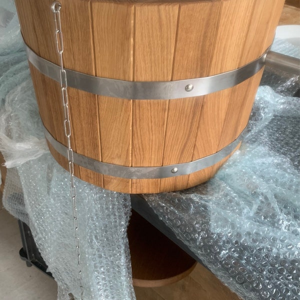 Sauna Cold Water Shower (oak) 12l With Rope Pull / Sauna Waterfall - Etsy