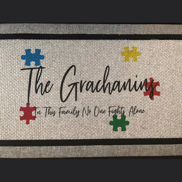 Personalized Autism Door Mat, Customized Autism Awareness Door Mat ...