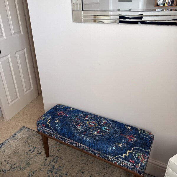 Piano Bench, Navy Blue Bench, Ottoman Bench, Footstool Bench, Lounge ...