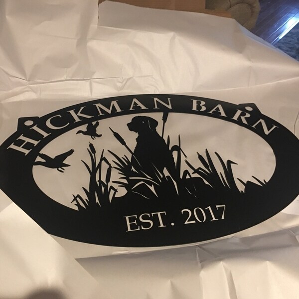 Metal DOG Sign With HUNTING Dog SIGN Customized With Your Name - Etsy