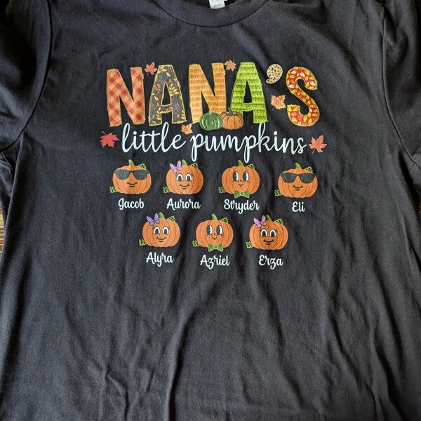 Custom Nana's Little Pumpkins Shirt, Personalized Nana Fall Shirt, Gift ...