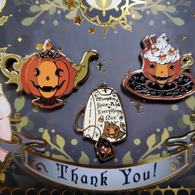 SPOOKY TEA SET Mini Enamel Pins. Hard Enamel Pin. Witchy Pin. Teapot ...