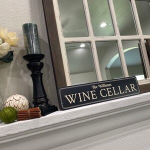 Family Wine Cellar Sign, Personalized Last Name Bar Sign, Custom Wine ...