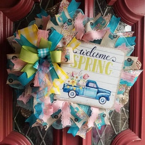 Pink Rustic Wreath Bow Easter Wreath Bow, Spring Rustic Bow, Available ...