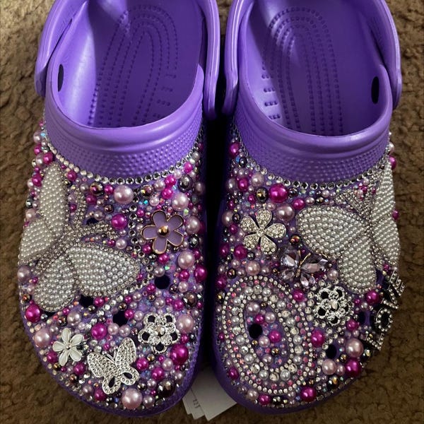 Dazzling Bling Crocs, Custom Sparkly Shoes, Handmade Rhinestones Crocs ...