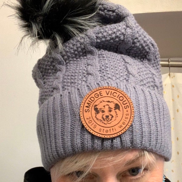 Circle Leather Patch | Monogram Leather Patch | Backpack Leather Patch | Custom Design Leather ...