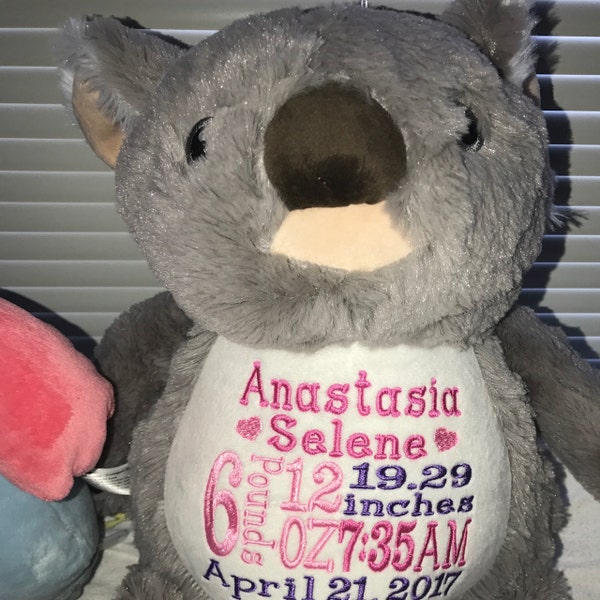 Personalized Stuffed Animal Baby Cubbies - Purple Monkey - Embroidered ...