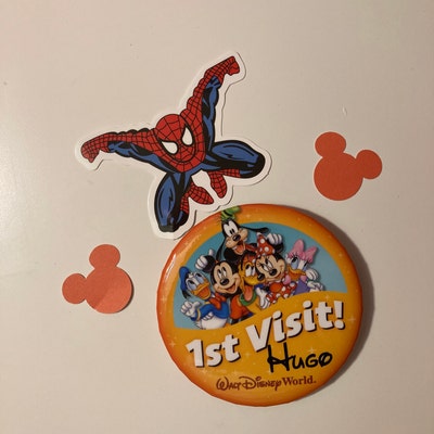 Custom Walt Disney World Button 1st Visit Add Your Own Text I'm ...
