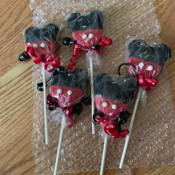 Minnie Mouse/mickey Mouse Chocolate Covered Double Stuffed Oreo Pops(1 ...