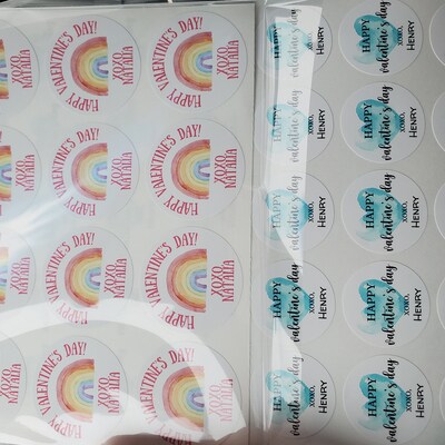 Custom Happy Valentine's Day Stickers, Personalized Valentines Day ...