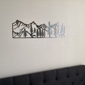 Mountain and Trees Scene Metal Wall Art - Etsy