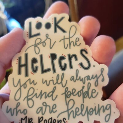 Look for the Helpers Mr Rogers Inspirational Sticker Vinyl Sticker - Etsy