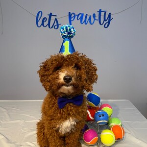 Lets Pawty Banner Dog Birthday Banner Dog Birthday Party Birthday ...