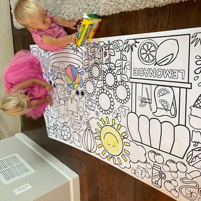 GIANT Christmas Coloring Poster or Table Cover Paper Holiday Tablecloth ...