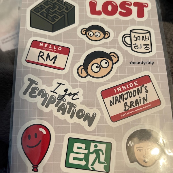 BTS RM LOST Sticker Sheet - Etsy
