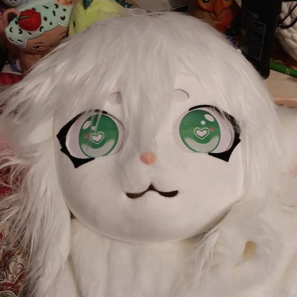 Kig Fursuit Head Cat Furry Head With Lolita Clips, Kig Kemono Fursuit ...