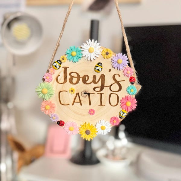 Personalised Room Name Logs Engraved Craft Room Plaque With Buttons ...