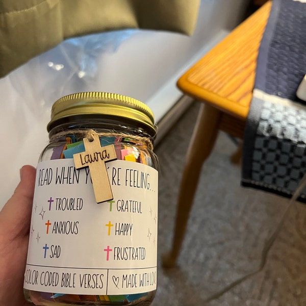 Bible Verse Jar, Christian Scripture Jar, Read Me When Jar, Prayer ...