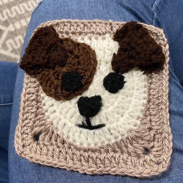 Dog Granny Square Crochet Pattern | Crochet Jungle Blanket | Crochet ...