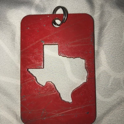 Steel Texas State Keychain - Etsy