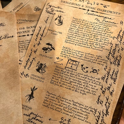 12 24 Pages Printable Magic Potion Book Loose Pages, Magical Witch ...