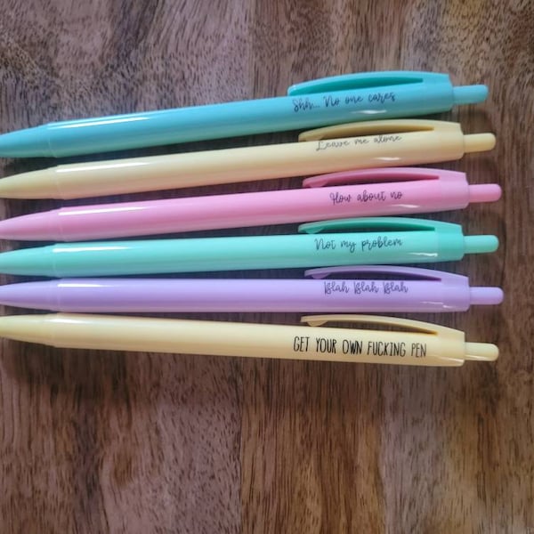 4x Funny Profanity Pen Pack | Funny Pens | Banter Pens | Rude Pens ...