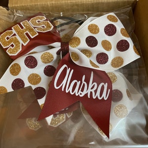 Game Day Cheer Bow Made in Your Team Colors. Comment Colors at | Etsy