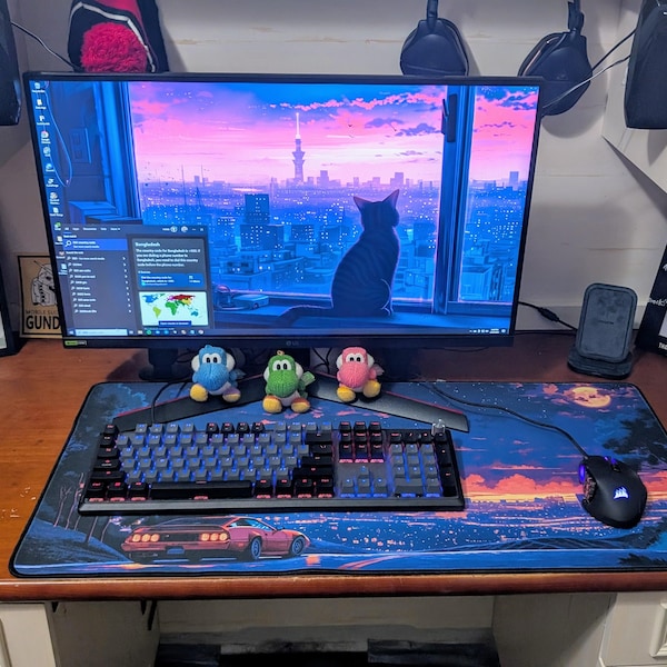 Delorean DMC-12 Non-slip Desk Mat - Back to the Future Synthwave Neon ...