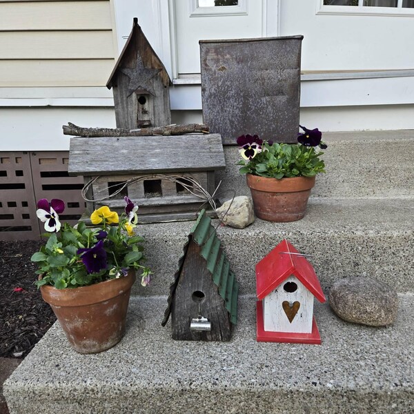 Primitive Birdhouse Rustic Cedar Fully Functional Songbirds - Etsy