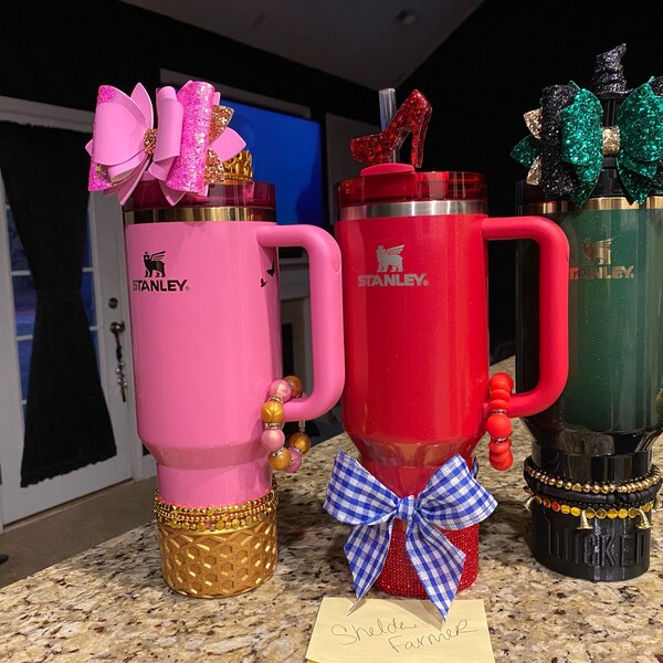 Royal Blue Stanley Tumbler Bow Straw Topper Navy Blue Stanley Cup Bow ...