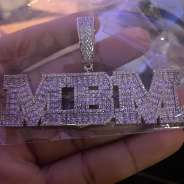 Custom Iced Out Big Bold Letters Necklace Pendants,personalized ...