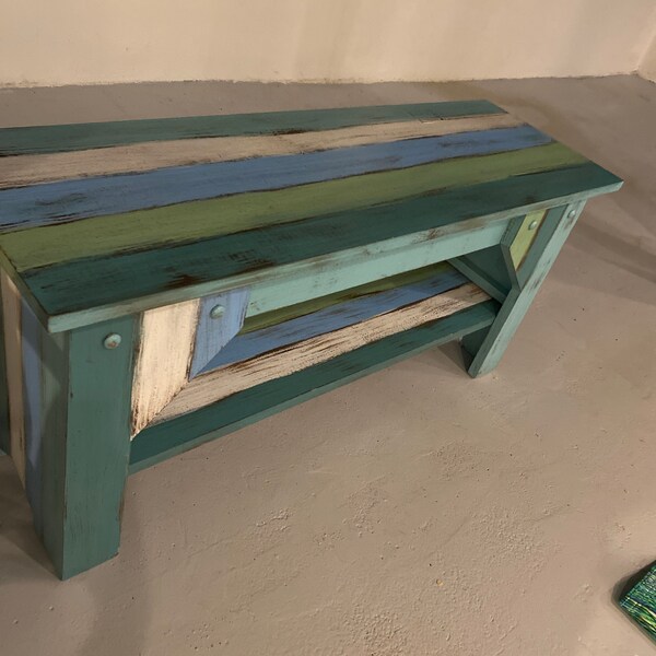 Beach House Style Indoor Coastal Bench Farmhouse Kitchen Seating ...