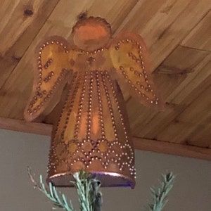 Copper Angel Tree Topper Metal Rustic 9 Inch Scallop Two Piece - Etsy