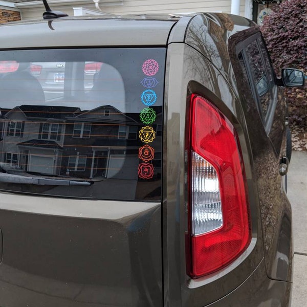 Chakras Car Decal, 7 Chakras, Spiritual Decal, Namaste Decal ...