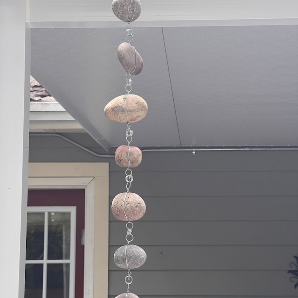 Raining Rocks - Hanging Stone Garden Sculpture/garland - Etsy