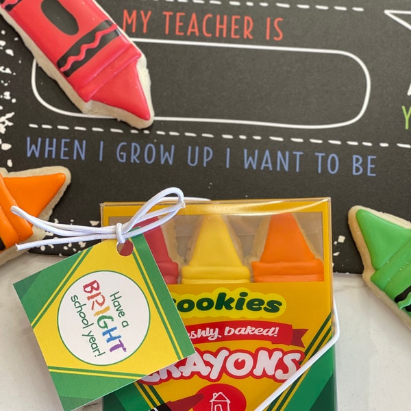 Instant Download Crayons Have a Bright School Year Tag, Back to School ...