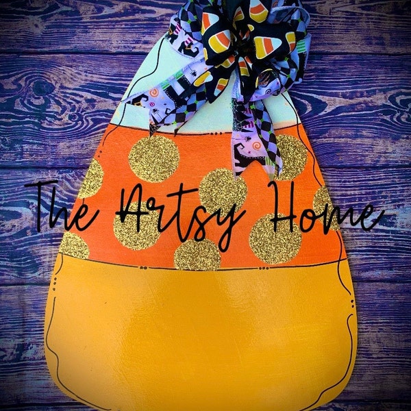 Unfinished Wood Candy Corn Laser Cutout, Wreath Accent, Door Hanger ...
