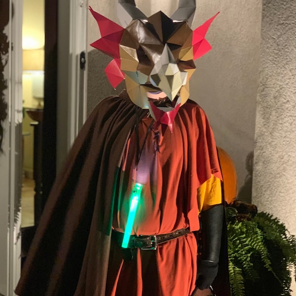 Dragon Mask, Red Dragon Costume, Paper Craft Template, Cosplay ...